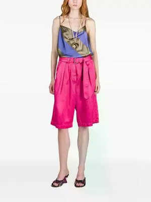 Dries Van Noten Belted Overdyed Bermuda Shorts