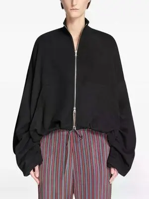 Dries Van Noten Draped Jersey Jacket - Black