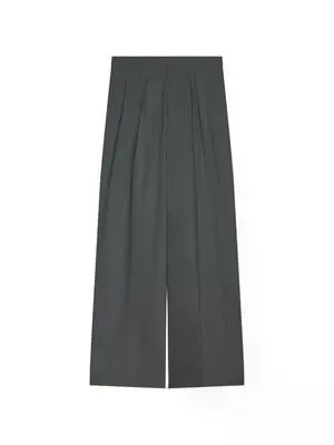 Dries Van Noten Pleated Cotton Trousers - Grey