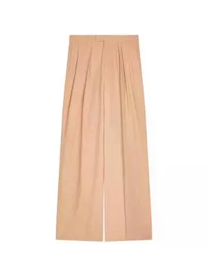 Dries Van Noten Pleated Cotton Poplin Trousers - Neutrals