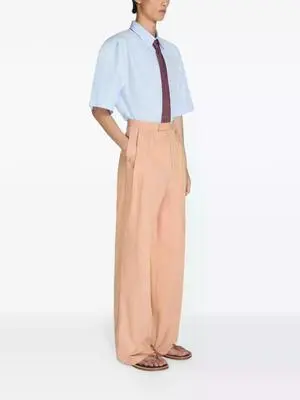 Dries Van Noten Pleated Cotton Poplin Trousers