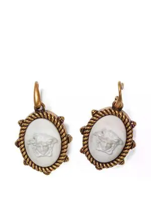 Versace Tivoli Medusa Cameo Pendant Earrings - Gold