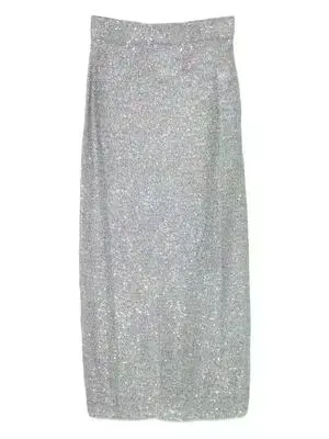 ALYSI Sequin Embellished Skirt - Silver