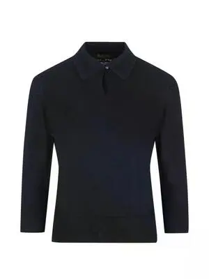 Loro Piana Collared Polo Top - Blue