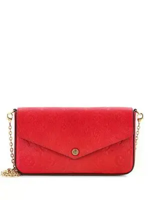 LOUIS VUITTON Felicie Pochette Monogram Empreinte Leather - Red