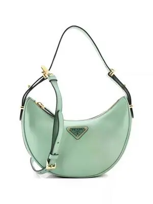 Prada Arque Half Moon Leather Small Hobo Bag
