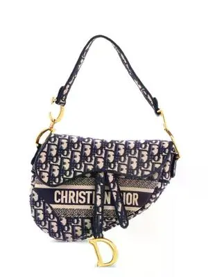 Dior Saddle Handbag Oblique Canvas Medium Shoulder Bag - Blue