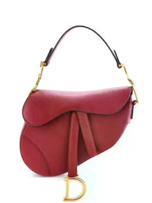 Dior Saddle Handbag Leather Mini Shoulder Bag - Red