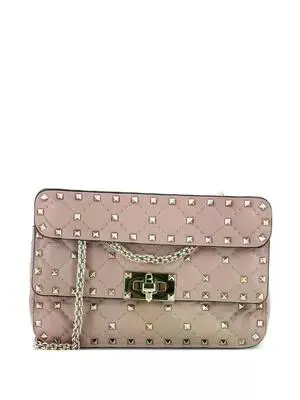 VALENTINO Rockstud Spike Flap Bag Quilted Leather Small Crossbody Bag