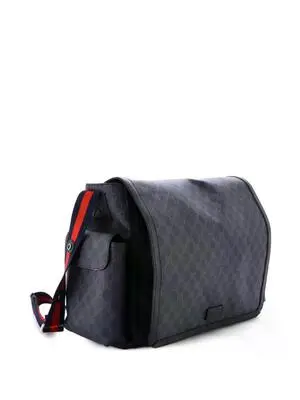 Gucci Web Strap Diaper Bag Gg Coated Canvas Small