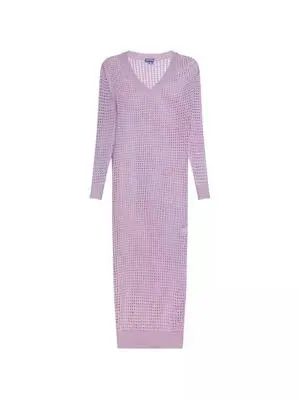 Vilebrequin Crochet-knit Long-sleeved Dress - Purple