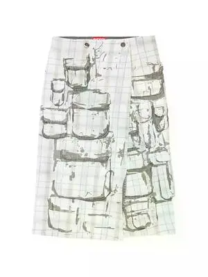 DIESEL De-vorin-fsi1 Midi A-line Skirt - Grey