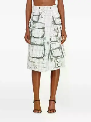 DIESEL® Denim Midi Skirt With Peel-off Effect