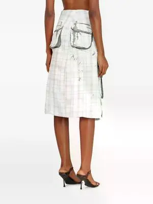 DIESEL® Denim Midi Skirt With Peel-off Effect