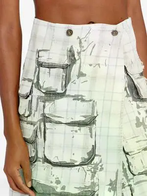 DIESEL® Denim Midi Skirt With Peel-off Effect