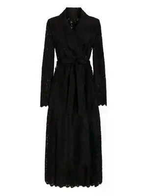 Dolce & Gabbana Lace Belted Coat - Black