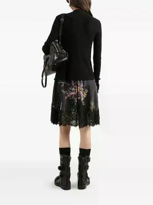 Dolce & Gabbana Floral Lace Mini Dress - Black