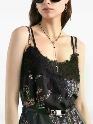 Dolce & Gabbana Floral Lace Mini Dress - Black
