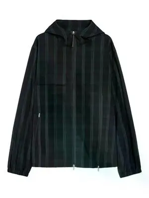 JIL SANDER Check Print Zipped Blouson - Black