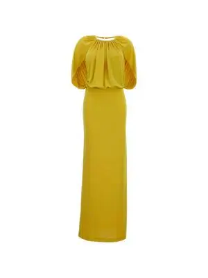 DES_PHEMMES Draped Maxi Dress - Yellow