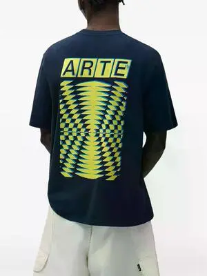 ARTE ANTWERP Abstract-print Cotton T-shirt - Blue