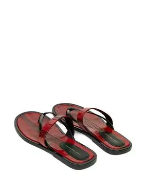 Dries Van Noten Striped Leather Thong Sandals