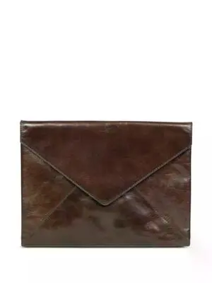 Dries Van Noten Leather Clutch Bag - Brown