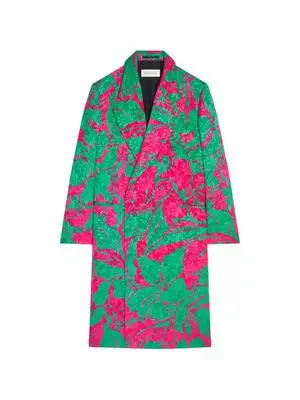 Dries Van Noten Floral-print Double-breasted Coat - Pink