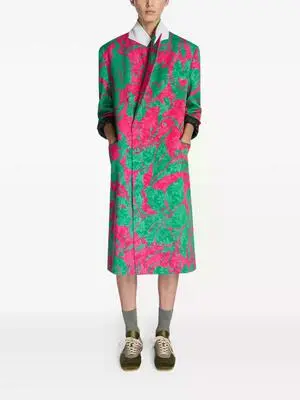Dries Van Noten Floral Print Double-breasted Coat - Pink