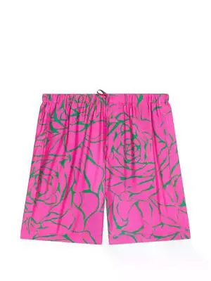 Dries Van Noten Floral-print Shorts - Pink