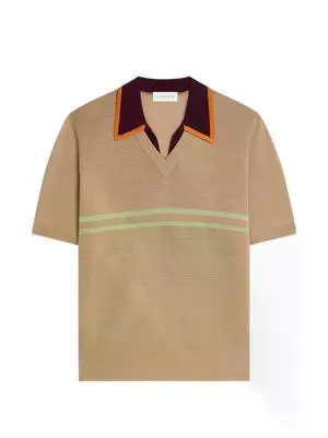 Dries Van Noten Striped Merino Wool Polo Shirt