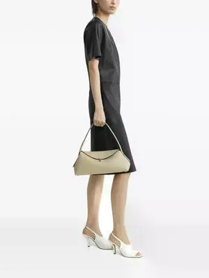 TOTEME Medium T-lock Grained-leather Shoulder Bag - Neutrals