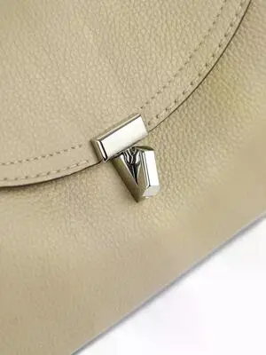 TOTEME Medium T-lock Grained-leather Shoulder Bag - Neutrals