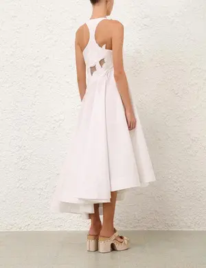 ZIMMERMANNWEAR Luna Applique Midi Dress - Ivory