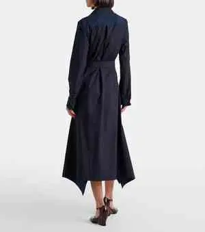 Loewe Draped Cotton Wrap Dress - Blue