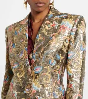 Etro Printed Lame Coat