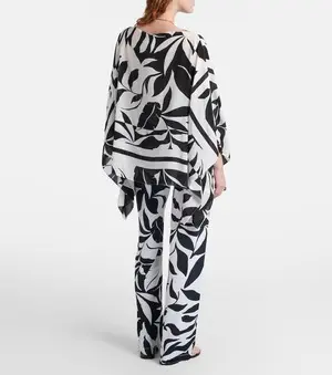 Max Mara Abate Printed Wide-leg Pants - Black