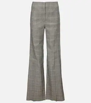 Veronica Beard Jude Checked Wide-leg Pants