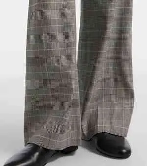 Veronica Beard Jude Checked Wide-leg Pants