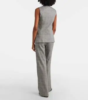 Veronica Beard Jude Checked Wide-leg Pants