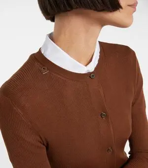 Prada Virgin Wool Buttoned Cardigan - Brown