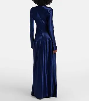 FFORME Satin Maxi Dress - Blue