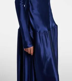 FFORME Satin Maxi Dress - Blue