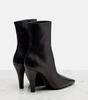 Saint Laurent Jill 95 Leather Ankle Boots - Black
