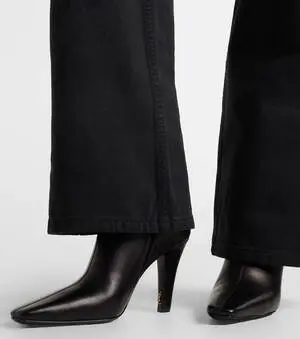 Saint Laurent Jill 95 Leather Ankle Boots - Black