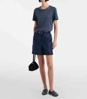 Max Mara Embellished Cotton-blend T-shirt