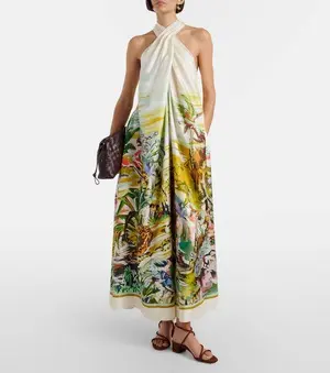 ALEMAIS Jungle Boogie Halterneck Maxi Dress