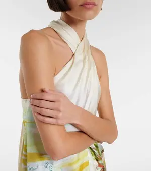 ALEMAIS Jungle Boogie Halterneck Maxi Dress
