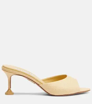 AQUAZZURA Bisous Woven Raffia Mules