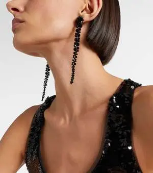 Simone Rocha Drip Embellished Drop Earrings - Black
